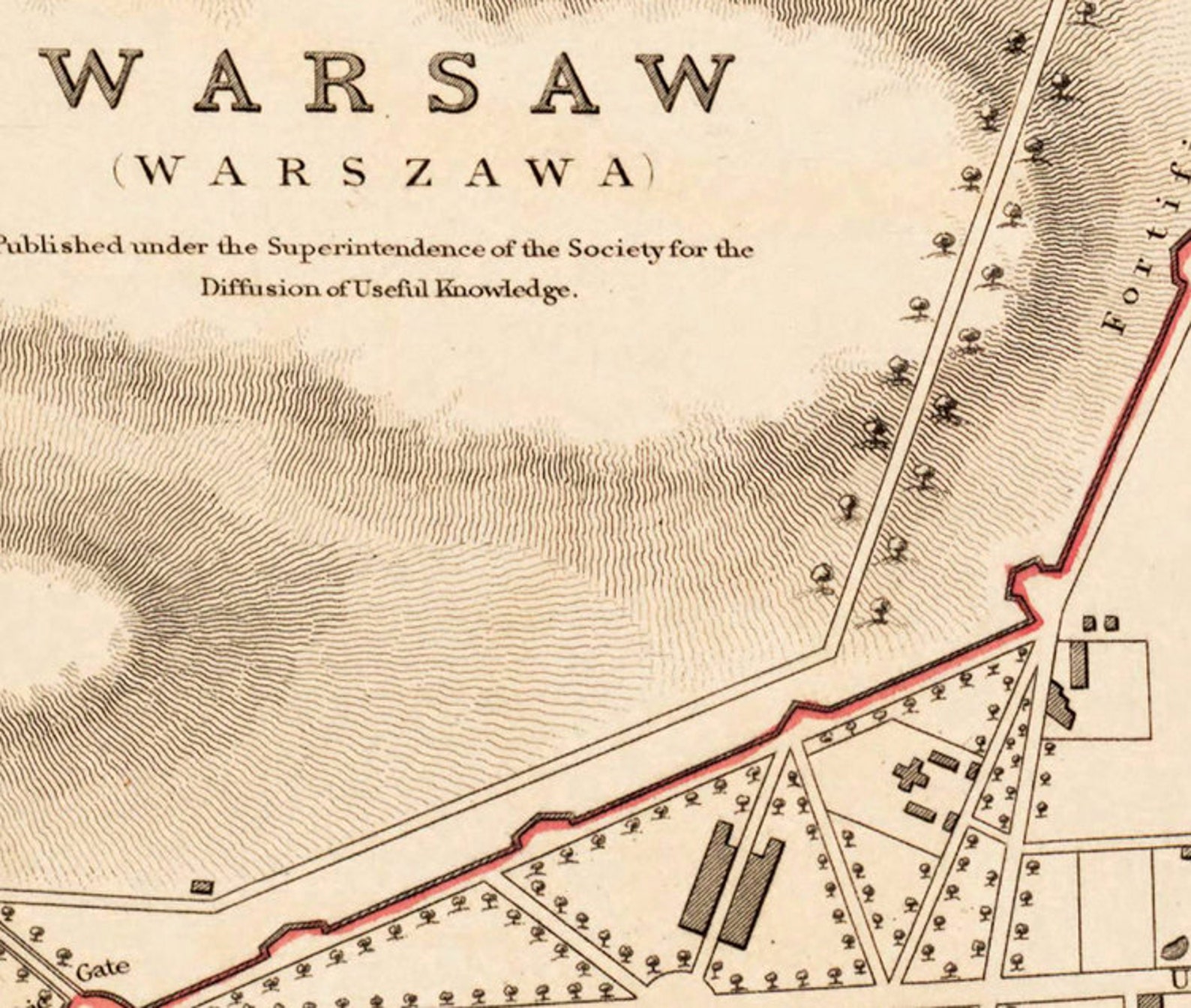 Old Map of Warsaw 1831 Poland Vintage Map Vintage Poster - Etsy