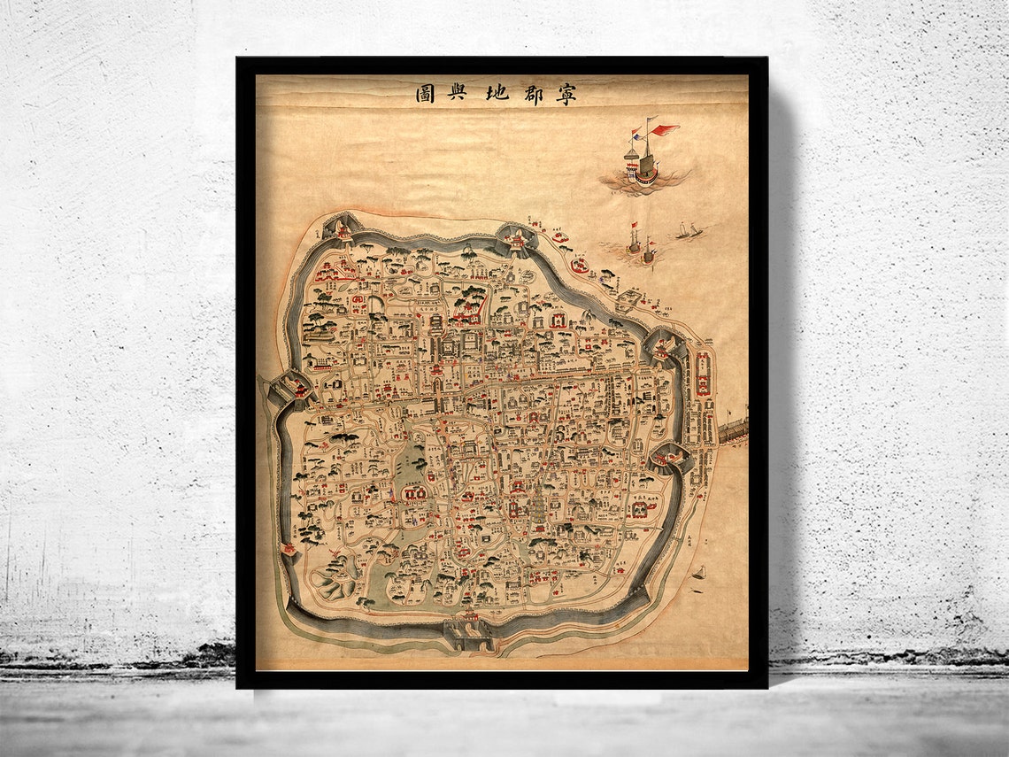 Old Map of Ningbo China 1846 Vintage Map Vintage Poster Wall - Etsy