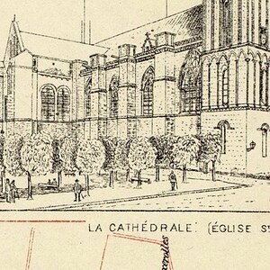 Old Map of Poitiers France 1896 Vintage Map Vintage Poster Wall Art ...