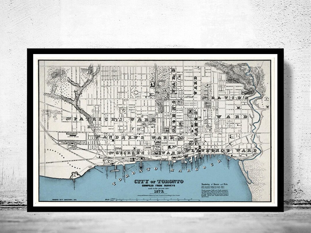 Old Map of Toronto Ontario Canada 1873 Vintage Map Toronto | Vintage ...