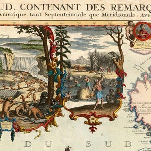 Old World Map 1719 Vintage Map New Discoveries | World Map Gift World ...