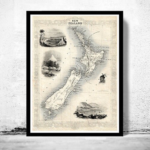 Antique New Zealand Map 1881 Old Map of New Zealand. Vintage - Etsy New ...