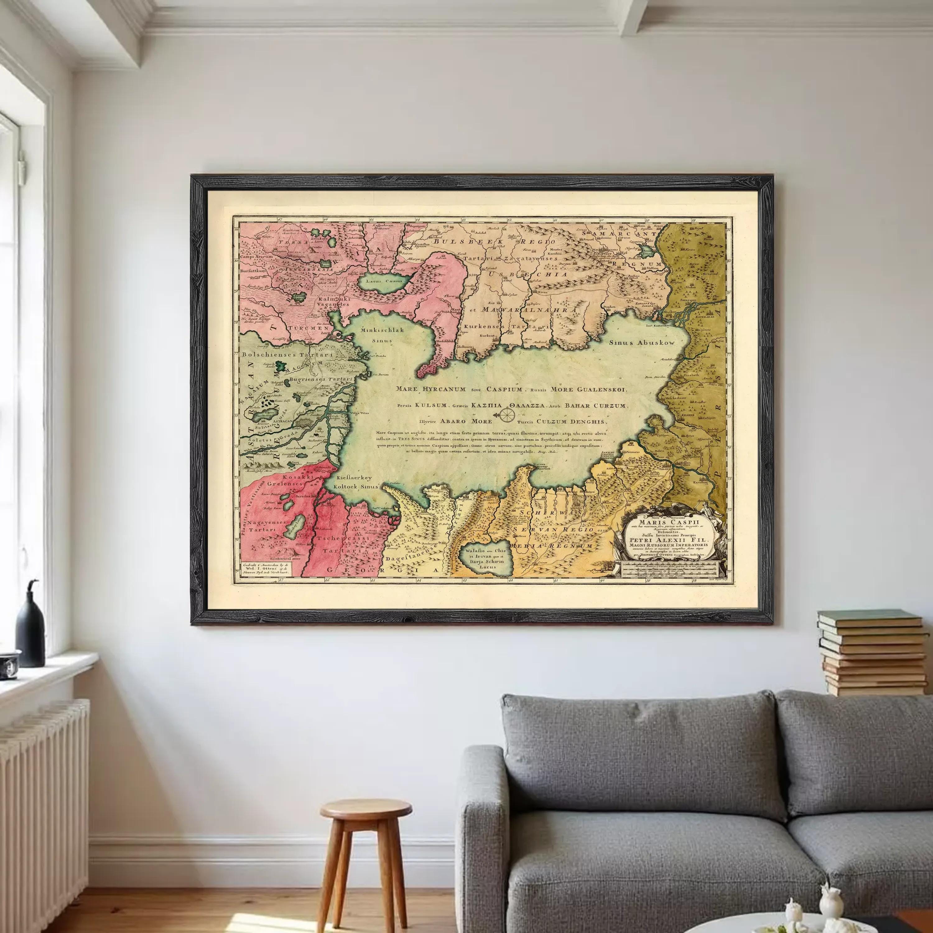 Old Map of Caspian Sea 1750 | Wall Map Print - Etsy Canada