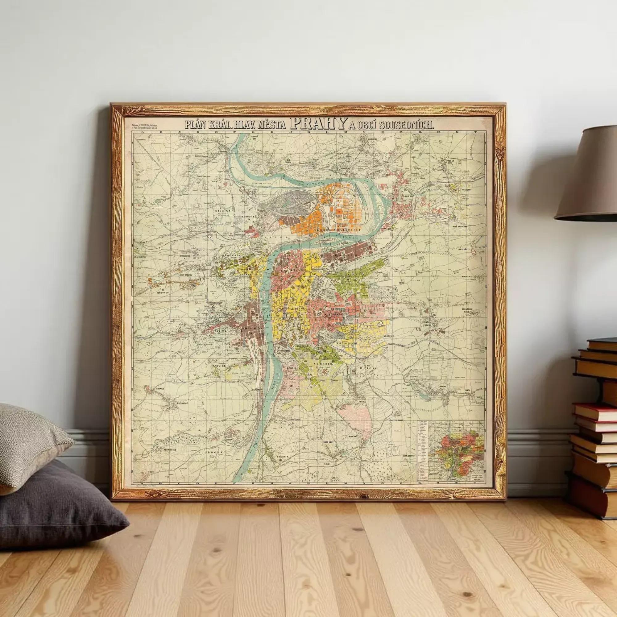 Old Map of Prague 1900 Czech Republic Vintage Map | Wall Map Print - Etsy