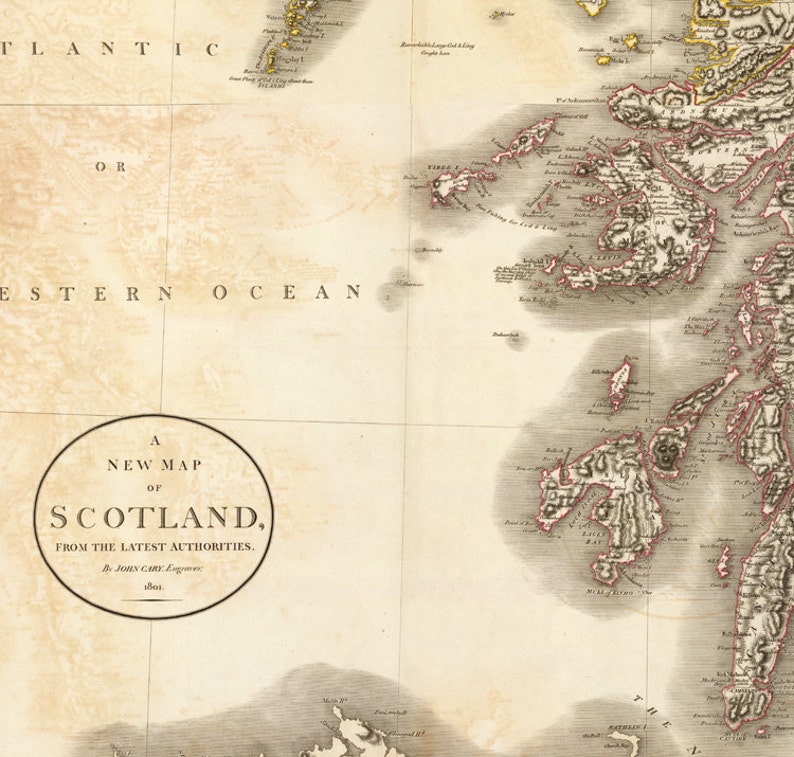 Old Map of Scotland 1801 Vintage Look North Britain Vintage | Etsy