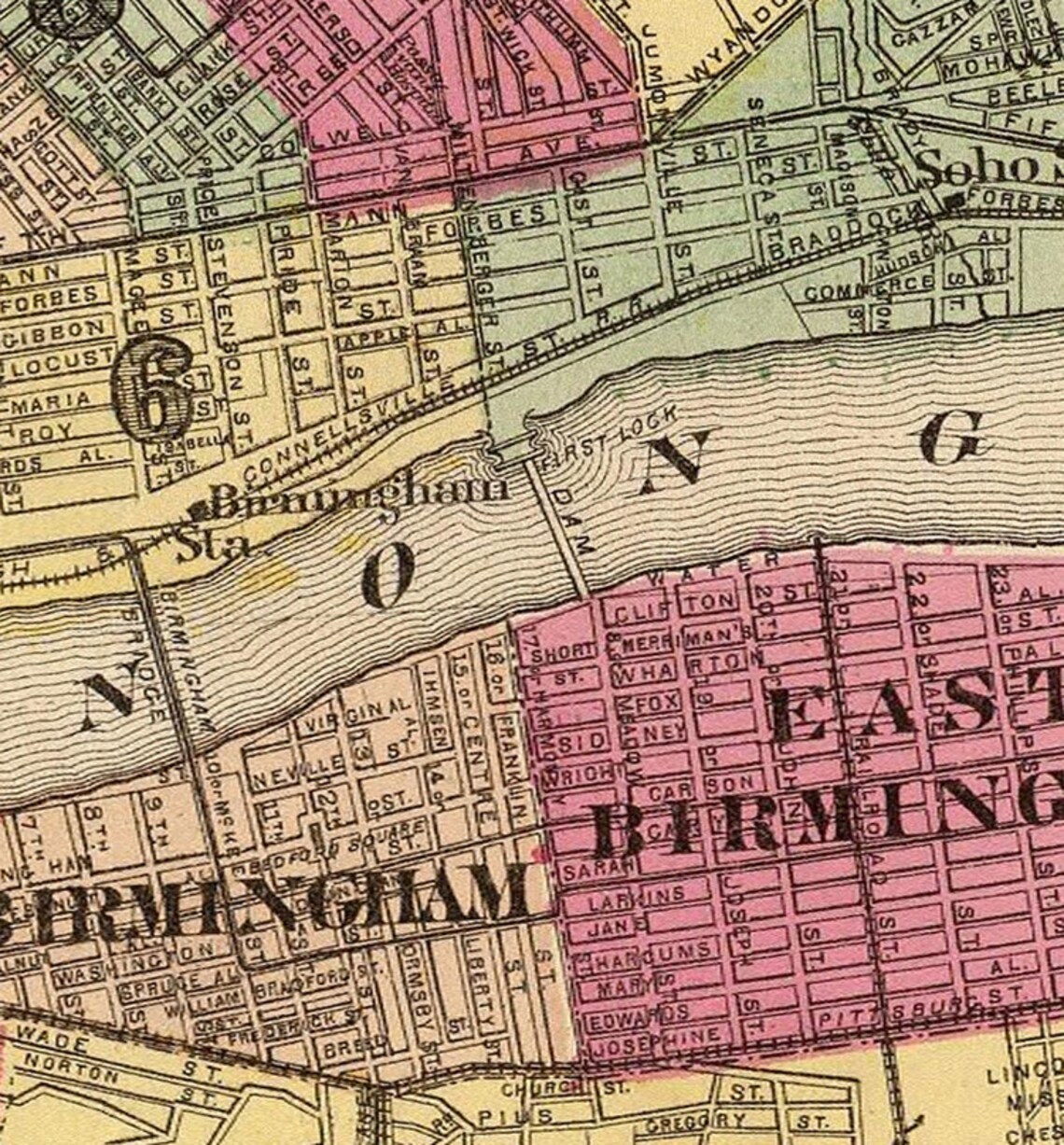 Old Map of Pittsburgh Allegheny 1872 Vintage Map Vintage - Etsy