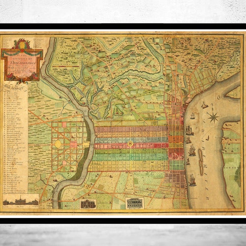 Old Map of Philadelphia 1880 Vintage Map Vintage Poster Wall - Etsy