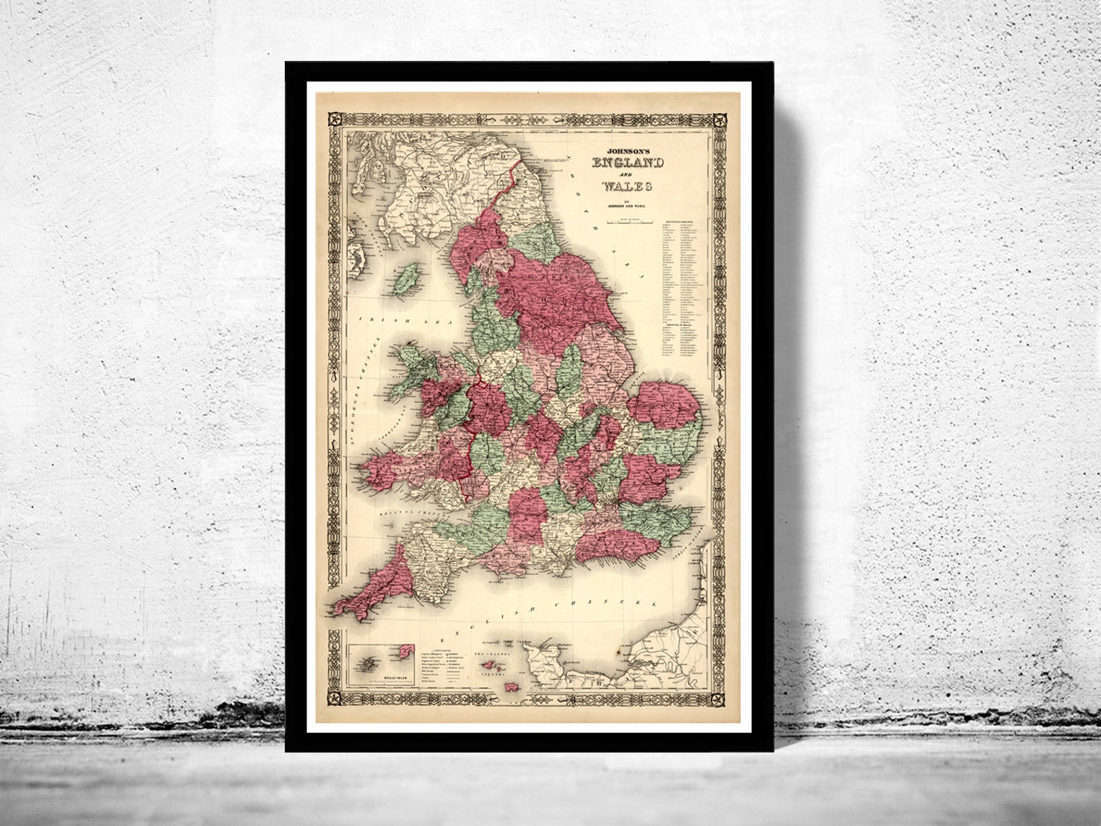 Old Map of England and Wales 1865 Vintage Map Vintage Poster - Etsy