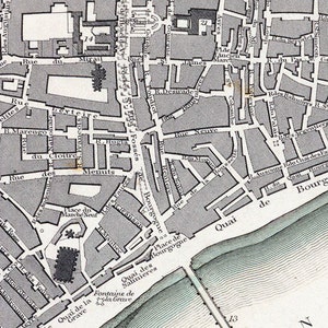 Old Map of Bordeaux City Plan France 1832 Vintage Poster Wall Art Print ...