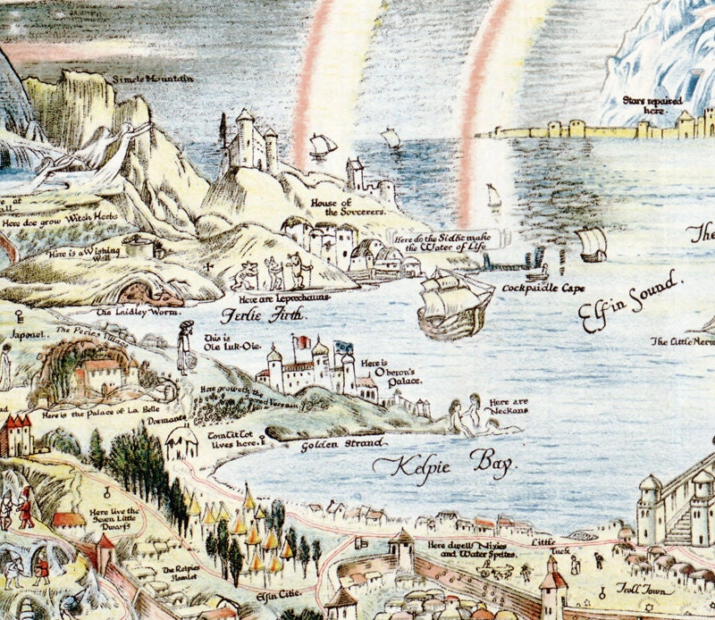 Old Map of Fictive Fairyland Plan Antique 1920 Vintage - Etsy