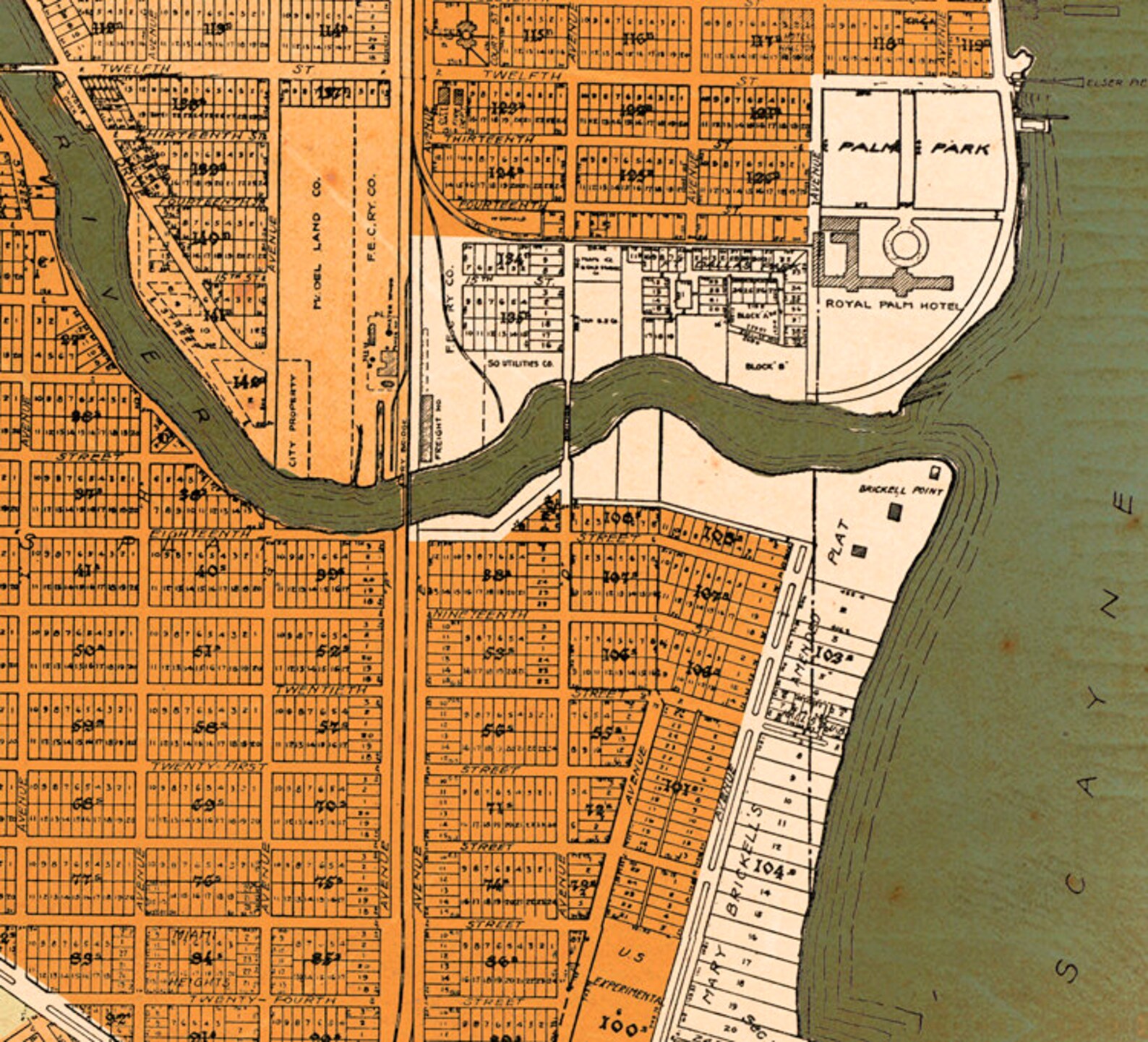 Old Map of Miami Florida 1918 Vintage Poster Wall Art Print | Etsy