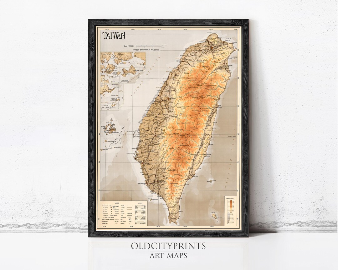 Old Map of Taiwan Vintage Map of Taiwan | Wall Map Print - Etsy Australia