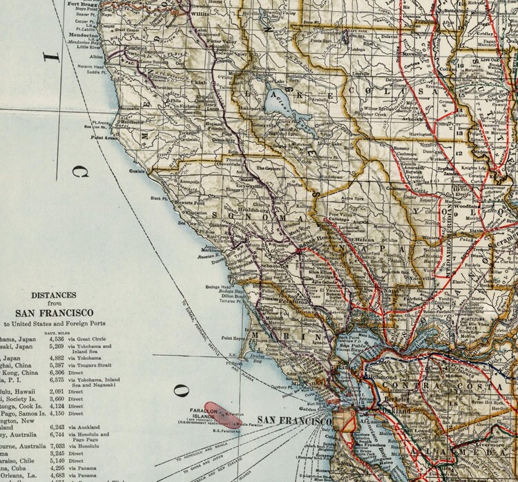 Old Map of California 1926 Vintage Map Vintage Poster Wall - Etsy
