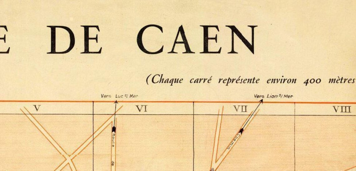 Old Map of Caen France 1930 Vintage Map | Wall Map Print - Etsy