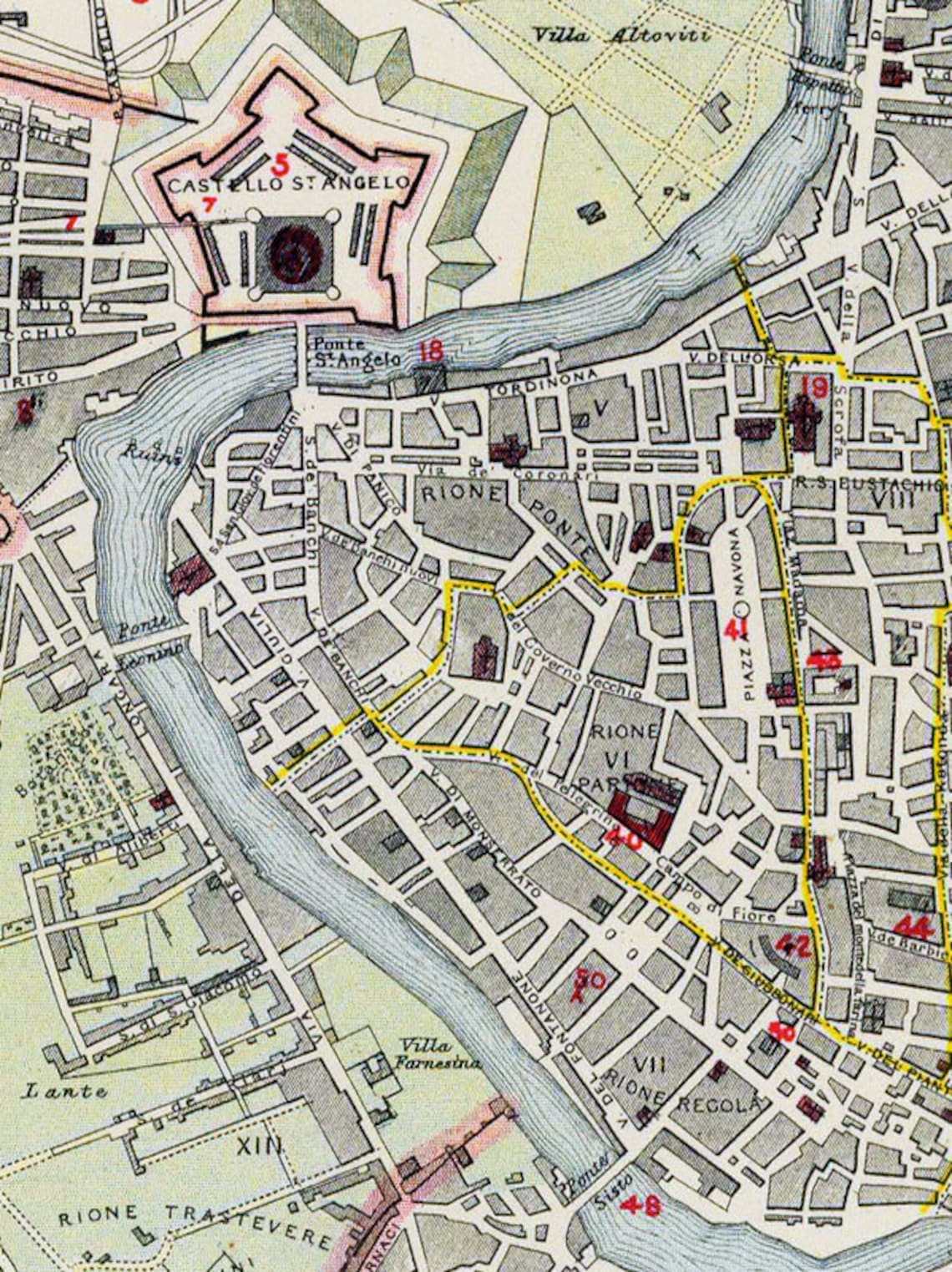 Old Map of Rome Italy 1883 Vintage Map of Rome Vintage - Etsy