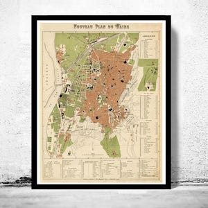 Old Map of Cairo 1886 Egypt Vintage Map | Vintage Poster Wall Art Print ...
