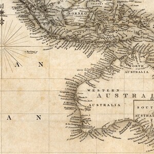 Big Old World Map 1849 Vintage Atlas Mercator Projection Sepia | World ...