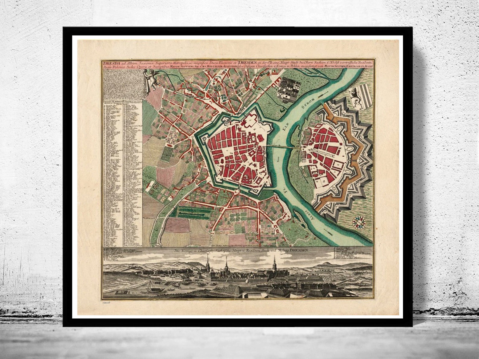 Old Map of Dresden 1740 Germany Vintage Map Vintage Poster | Etsy