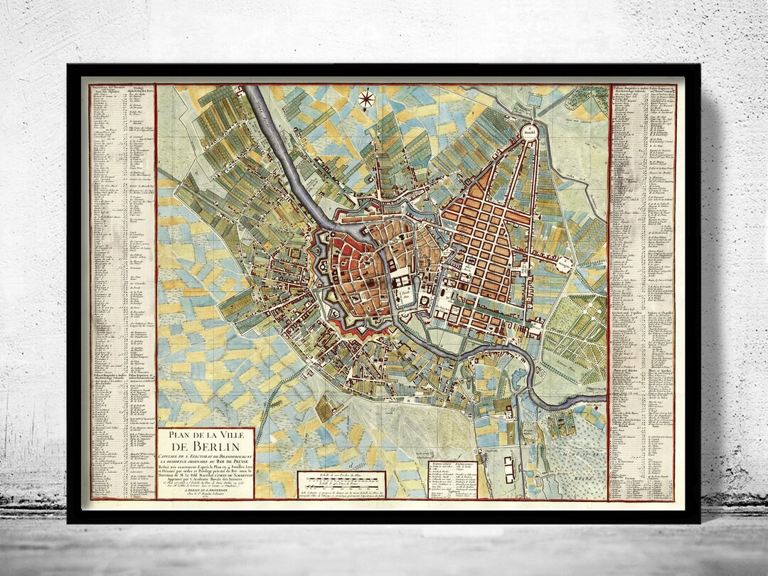 Old Map of Berlin, Germany 1760 Vintage Poster Wall Art Print Wall Map ...