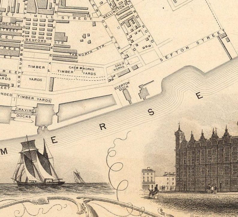 Old Map of Liverpool 1851 UK Vintage Map | Wall Map Print - Etsy