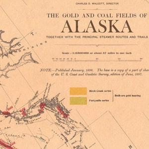 Old Map of Alaska 1898 Vintage Alaska Vintage Map Vintage Poster Wall ...