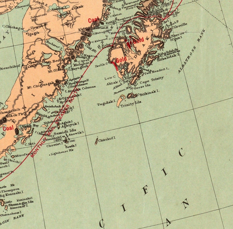 Old Map of Alaska 1898 Vintage Alaska Vintage Map Vintage - Etsy