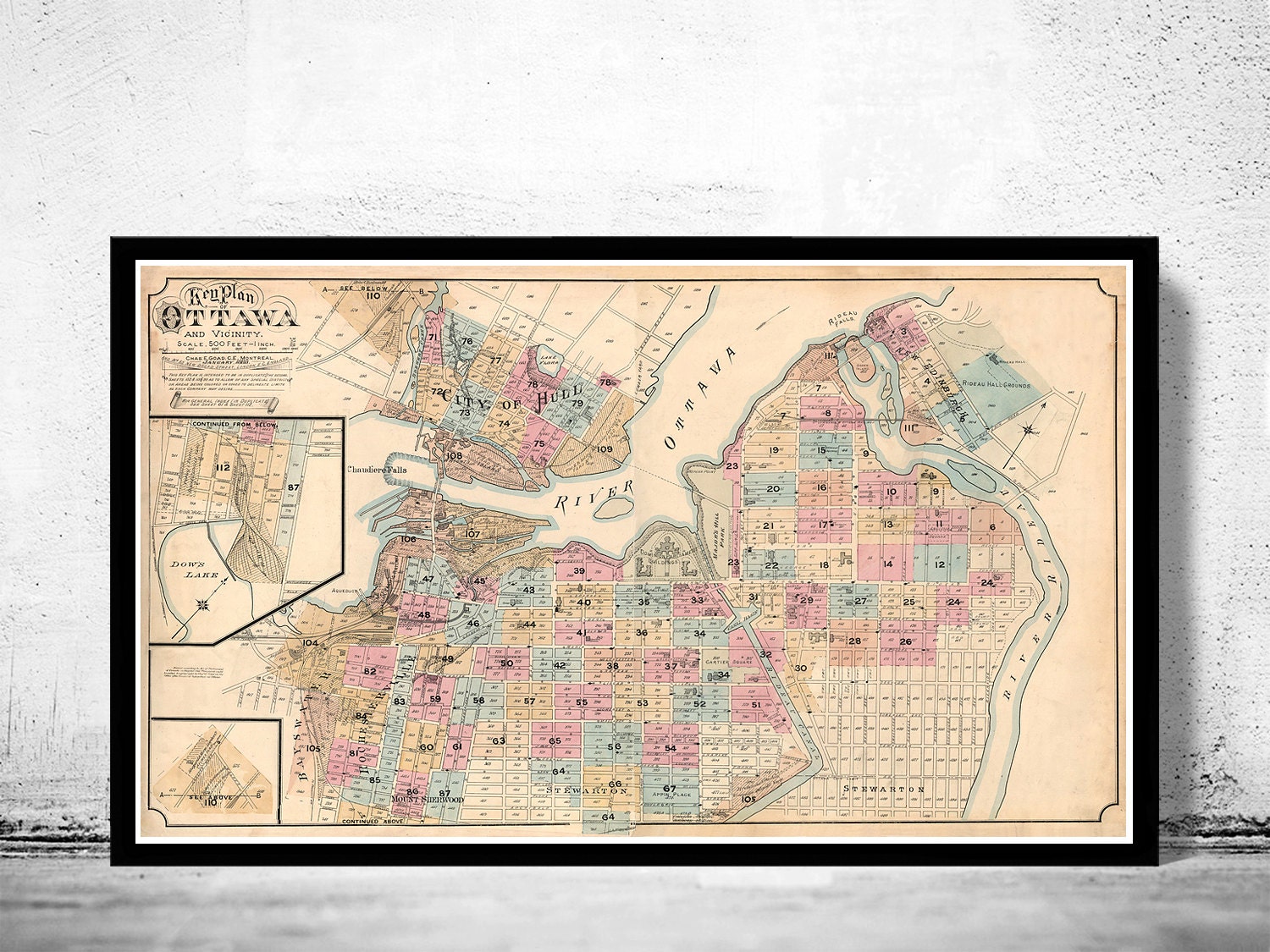 Old Map of Ottawa Canada 1888 Vintage Map Vintage Poster - Etsy Canada