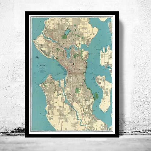 Old Map of Seattle Washington 1924 Vintage Map of Seattle - Etsy