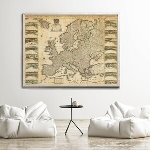 Old Map of Europe 1741 Vintage Map | Europe Map Gift Europe Map Print ...