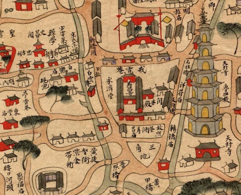 Old Map of Ningbo China 1846 Vintage Map | Wall Map Print - Etsy