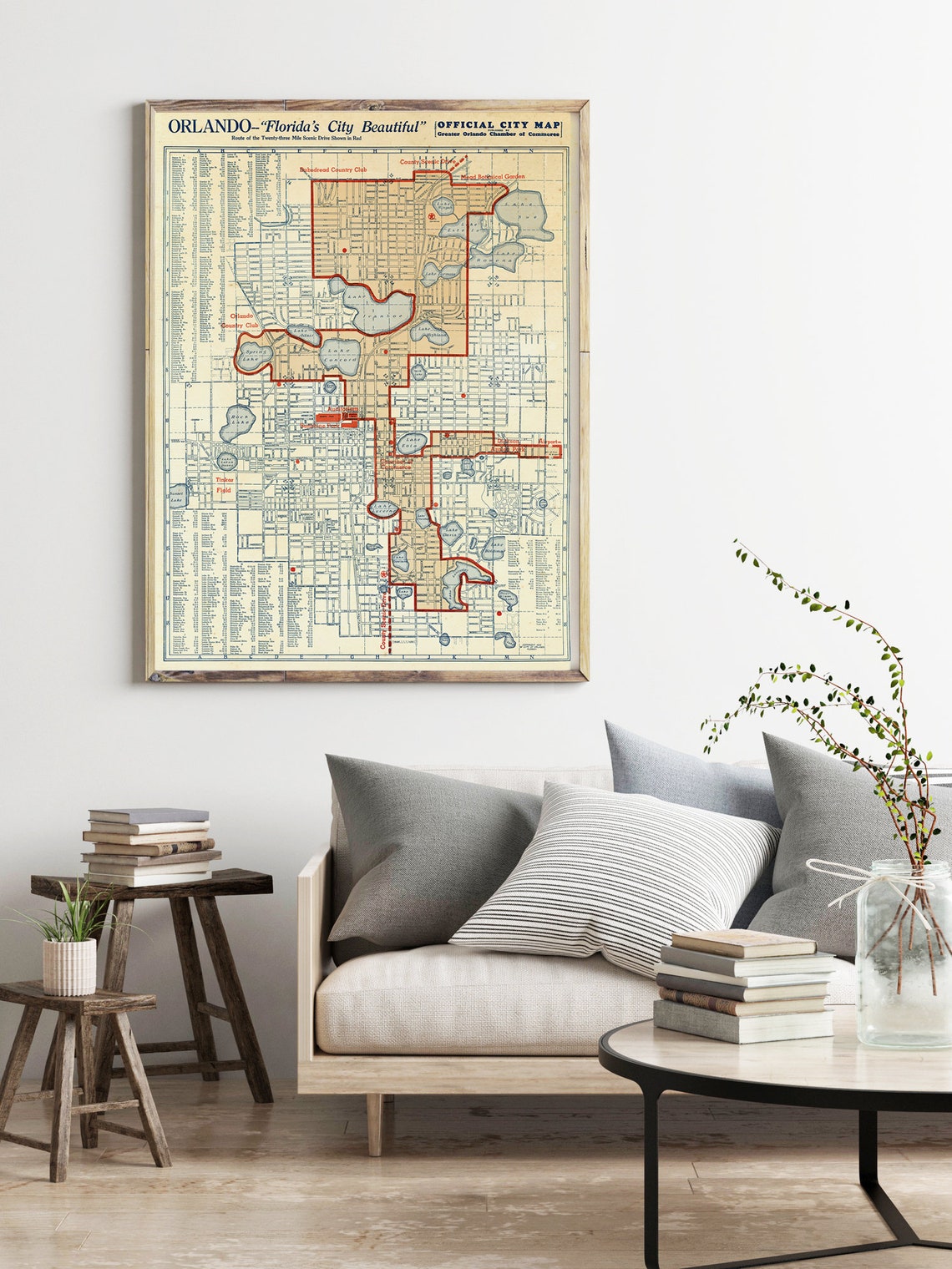 Old Map of Orlando Florida 1936 Vintage Map Vintage Poster - Etsy