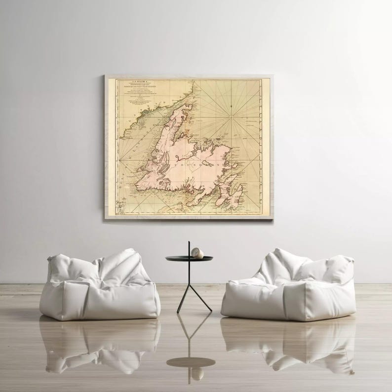 Old Map of Newfoundland Canada 1755 Vintage Map | Wall Map Print - Etsy
