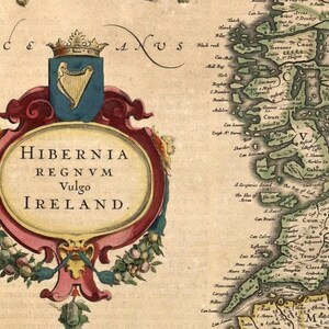 Vintage Map of Ireland 1640 Beautiful Old Map of Ireland | Wall Map ...