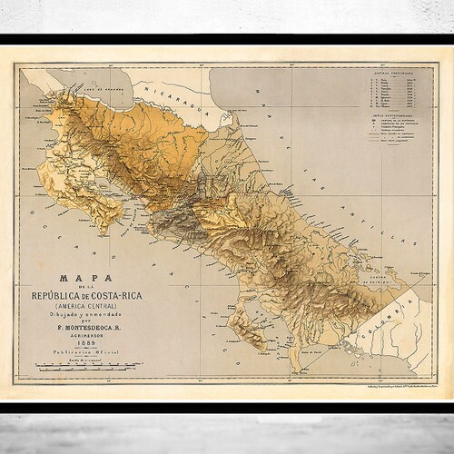 Costa Rica Screen Print Retro Vintage Travel Poster - Etsy