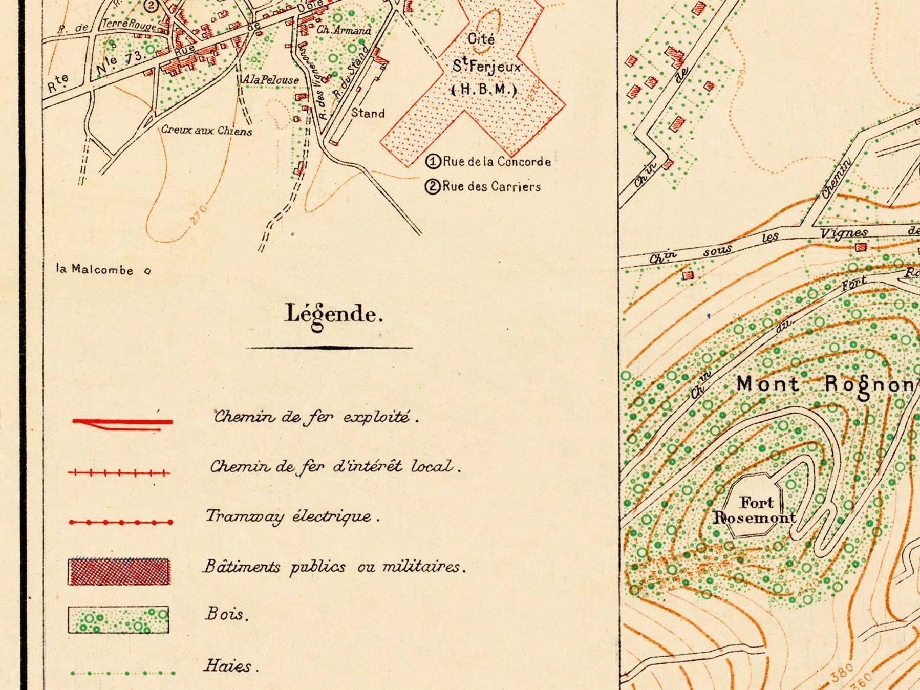Old Map of Besançon France 1930 Vintage Map | Wall Map Print - Etsy