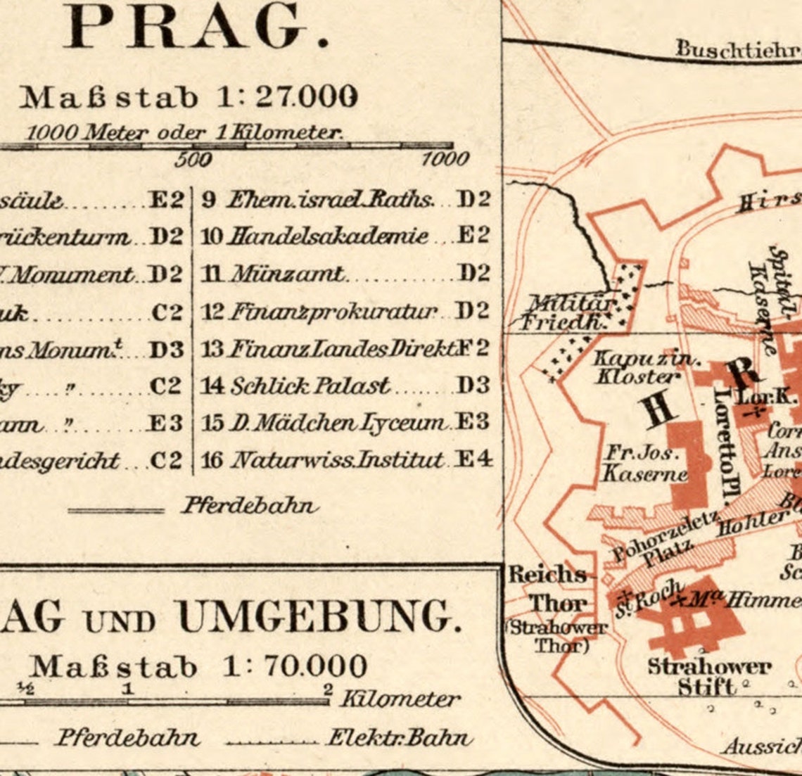 Old Map of Prague 1894 Czech Republic Vintage Map Vintage - Etsy