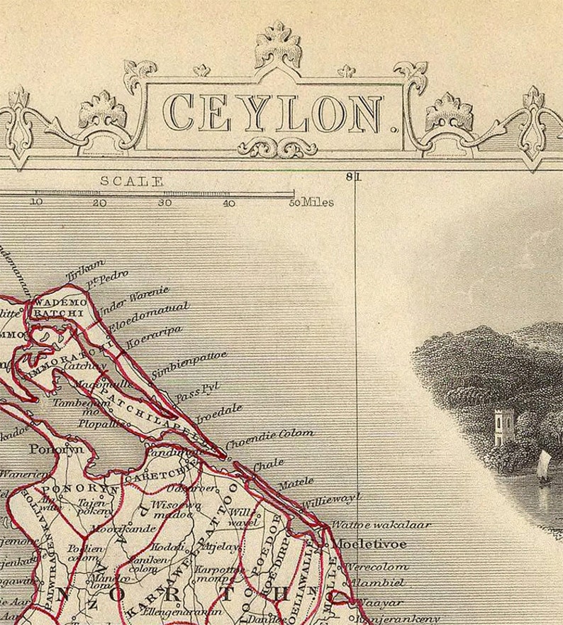 Old Map of Sri Lanka Old Ceylon 1851 Vintage Poster Wall | Etsy