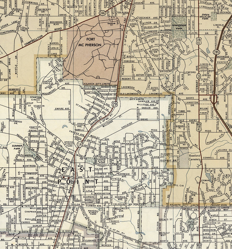 Old Map of Atlanta City Vintage Map Vintage Poster Wall Art - Etsy