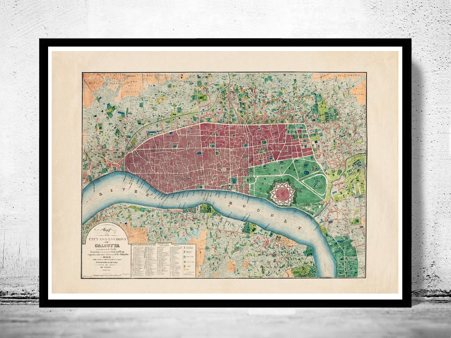 Old Map of Calcutta Kolkata India 1832 Vintage Map Vintage - Etsy UK