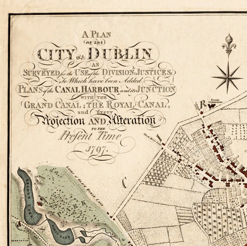 Old Map of Dublin Ireland 1797 Vintage Map Vintage Poster - Etsy