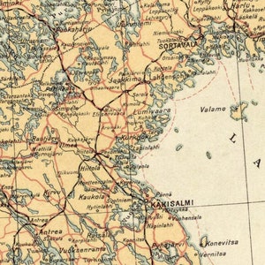 Old Map of Finland 1930 Vintage Map of Finland | Vintage Poster Wall ...