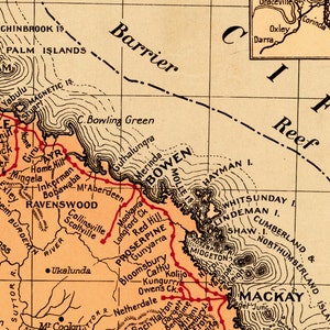 Old Map of Queensland Australia 1939 Vintage Map | Vintage Poster Wall ...