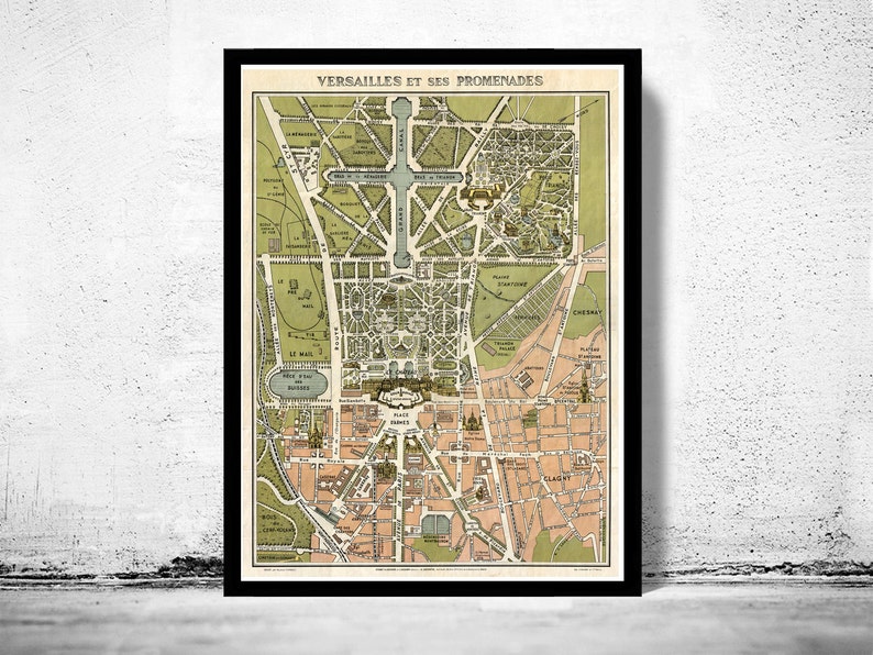 Old Map of Versailles France 1920 Vintage Poster Wall Art - Etsy