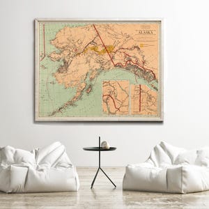 Old Map of Alaska 1898 Vintage Alaska Vintage Map | Vintage Map Wall ...
