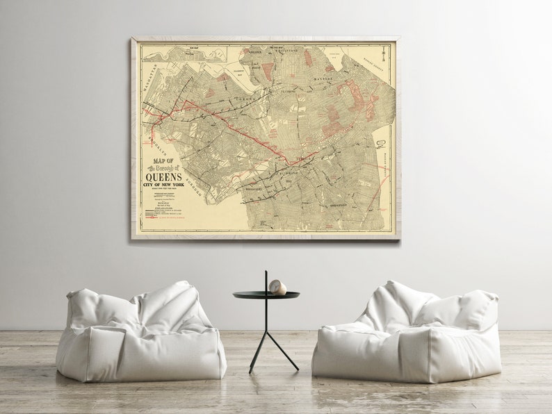 Old Map of Queens New York 1937 Vintage Map Vintage Poster - Etsy