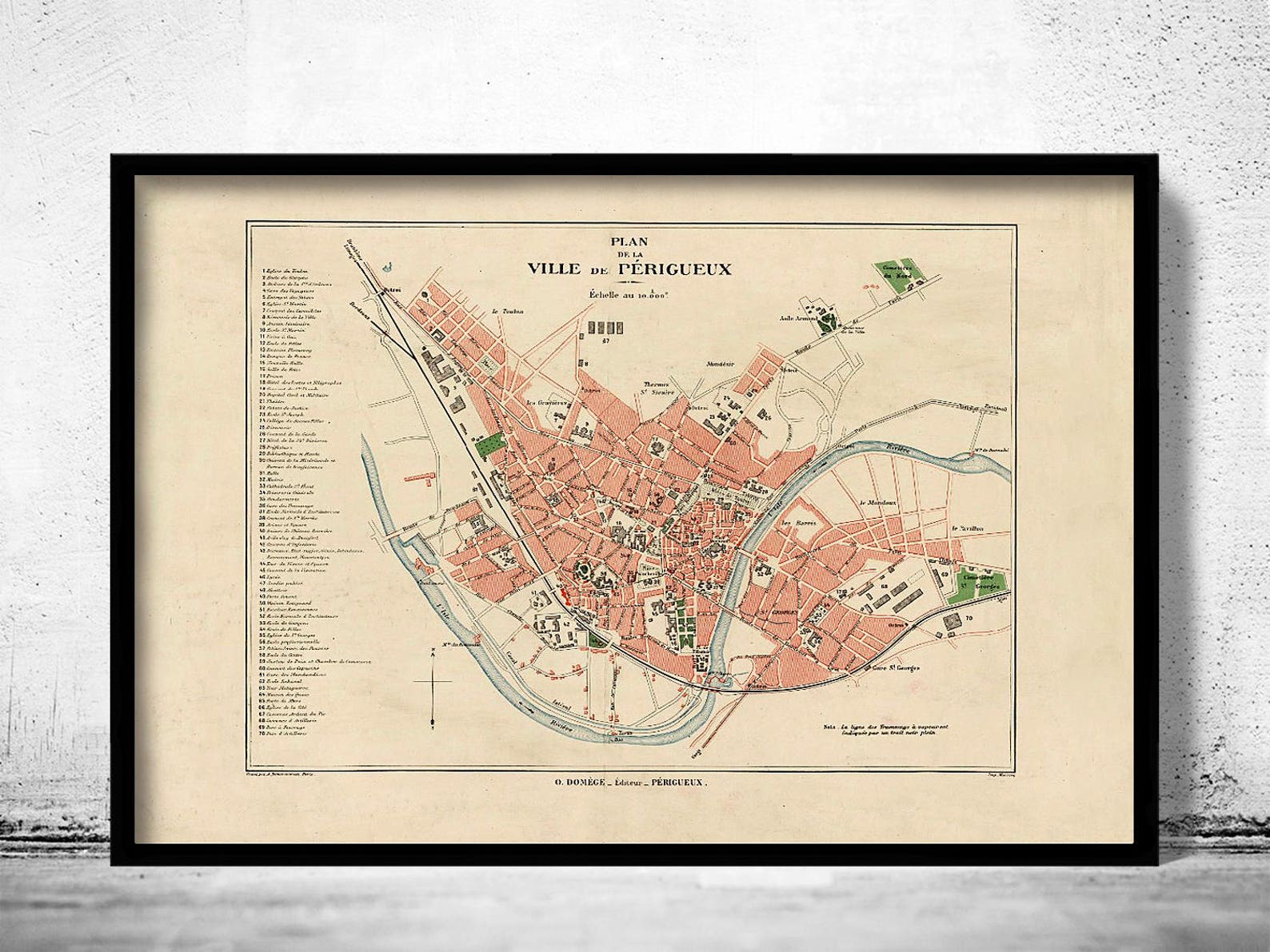 Old Map of Perigueux France 1920 Vintage Map Vintage Poster | Etsy