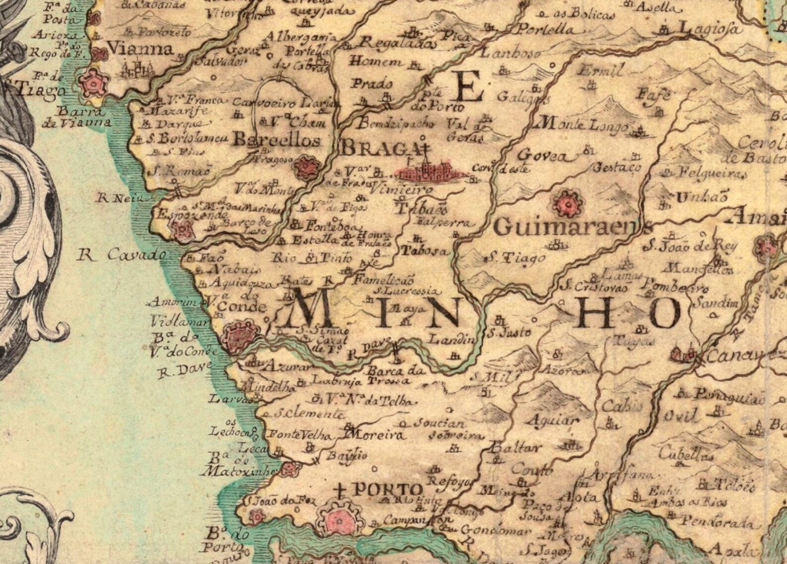 Old Map of Portugal 1730 Mapa De Portugal Portuguese Map - Etsy
