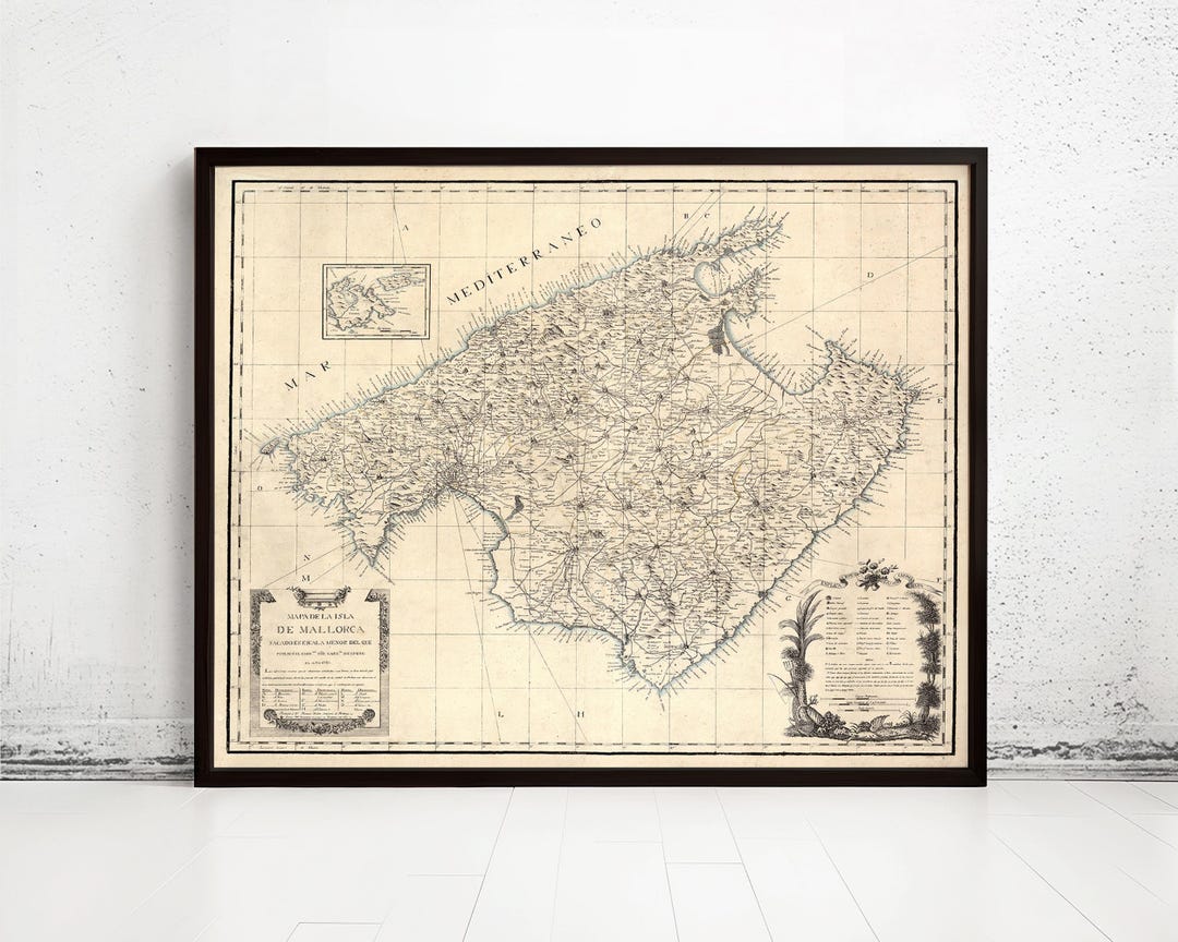 Vintage Old Map of Mallorca Maiorca Majorca 1814 Vintage Map | Vintage ...