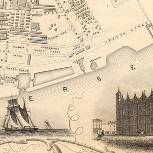 Old Map of Liverpool 1851 UK Vintage Map | Vintage Poster Wall Art ...