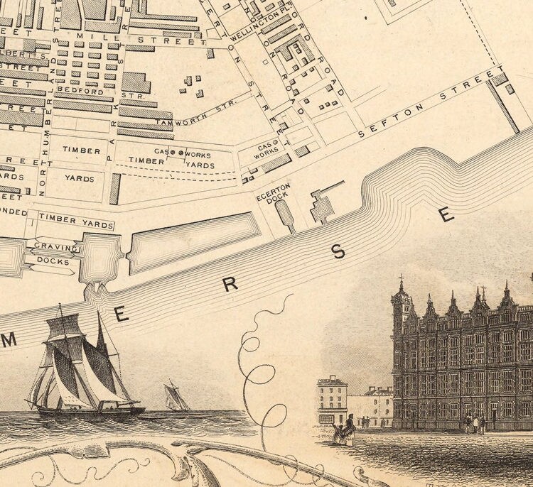 Old Map of Liverpool 1851 UK Vintage Map Vintage Poster Wall - Etsy